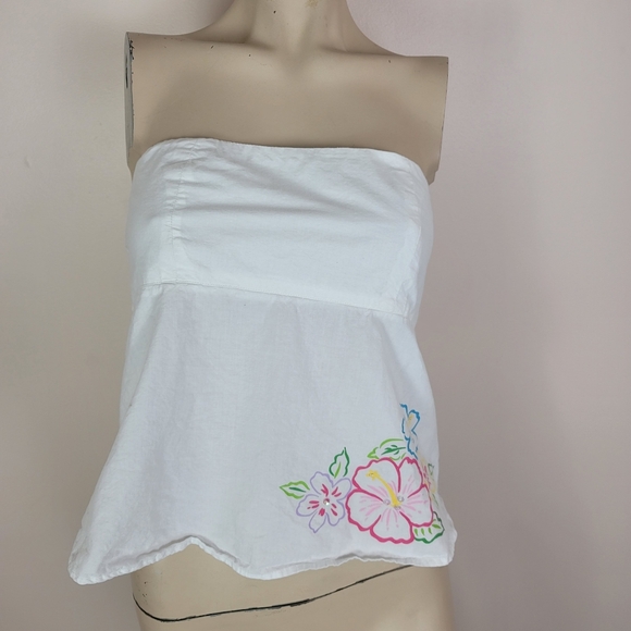 Vintage | Tops | Vintage Y2k White Cotton Tube Top With Tie Back ...